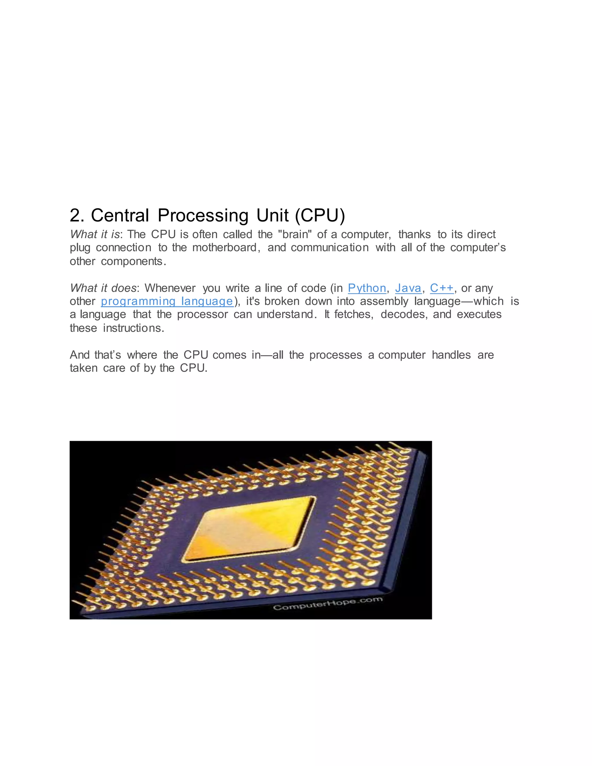 Class 1. | DOCX | Computing | Technology & Computing