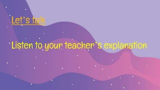 CLASS ONE ACTIVITY (SLIDES) ENGLISH CLASS | PPTX