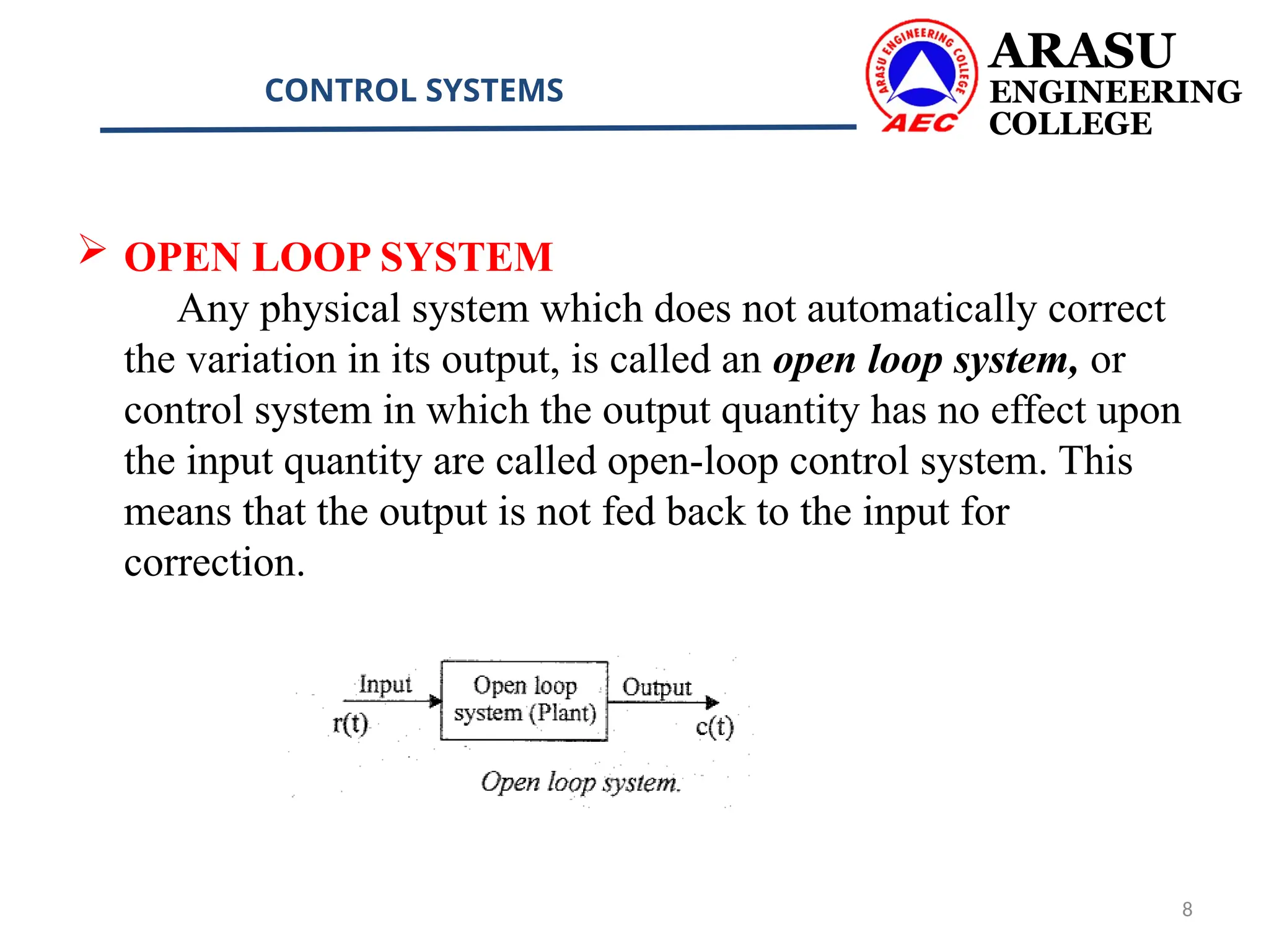 control system unit 1 Types of control system and examples of control ...