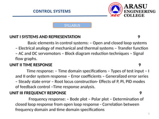 control system unit 1 Types of control system and examples of control ...