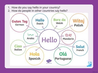 Class 1 - let's say hello in a simple manner | PPT