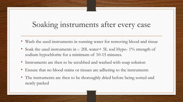 class 1- HIGH LEVEL DISINFECTION, OT CLEANONG PROTOCOL, IMPORTANCE OF ...