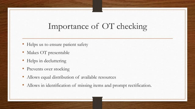 class 1- HIGH LEVEL DISINFECTION, OT CLEANONG PROTOCOL, IMPORTANCE OF ...
