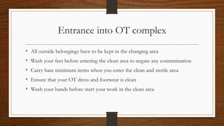 class 1- HIGH LEVEL DISINFECTION, OT CLEANONG PROTOCOL, IMPORTANCE OF ...