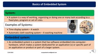 Class 1 introduction to embedded systems | PPTX