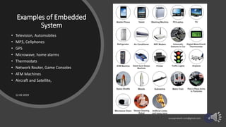 Class 1 introduction to embedded systems | PPTX