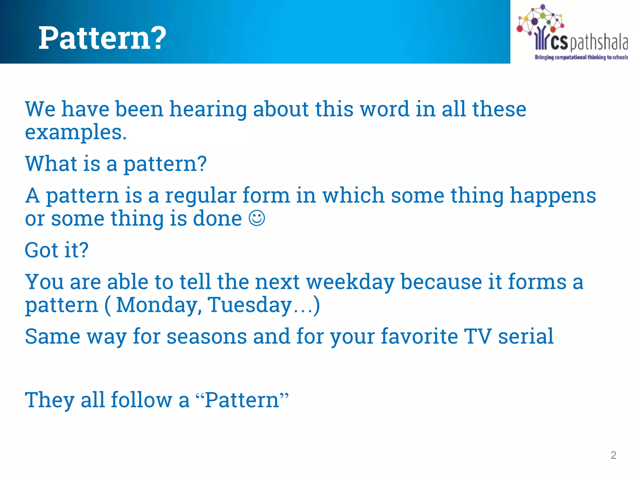 Iterative Patterns and processes | PPT