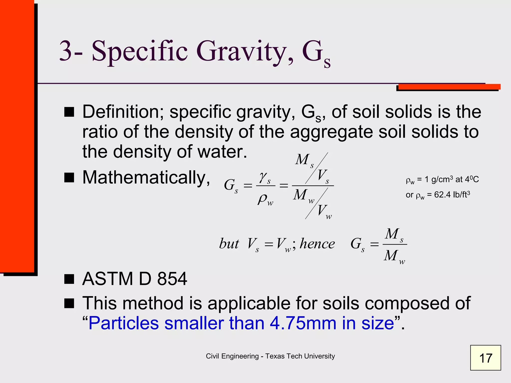 Class 1 Moisture Content - Specific Gravity ( Geotechnical Engineering ) | PDF