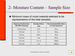 Class 1 Moisture Content - Specific Gravity ( Geotechnical Engineering ) | PDF
