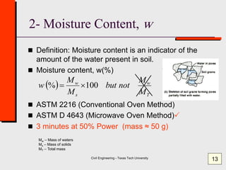 Class 1 Moisture Content - Specific Gravity ( Geotechnical Engineering ...
