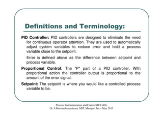 Class 1 need for process control & process terminology | PDF