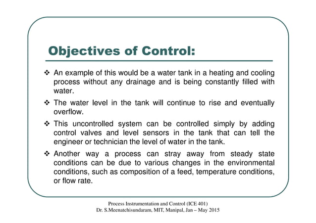 Class 1 need for process control & process terminology | PDF