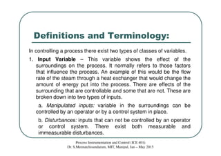 Class 1 need for process control & process terminology | PDF
