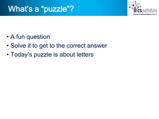 Logic Puzzles | PPTX