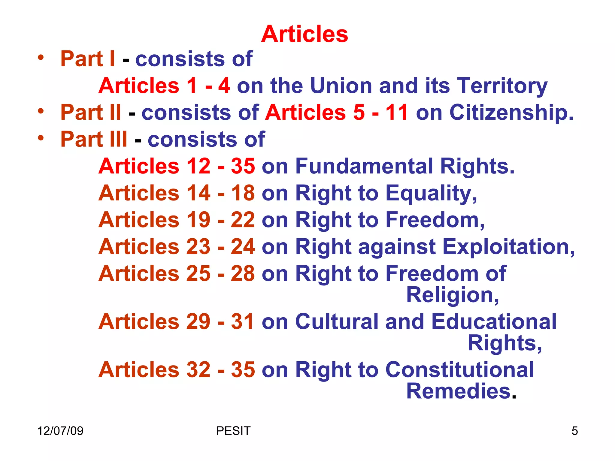 Class1 Preamble And List Of Articles | PPT