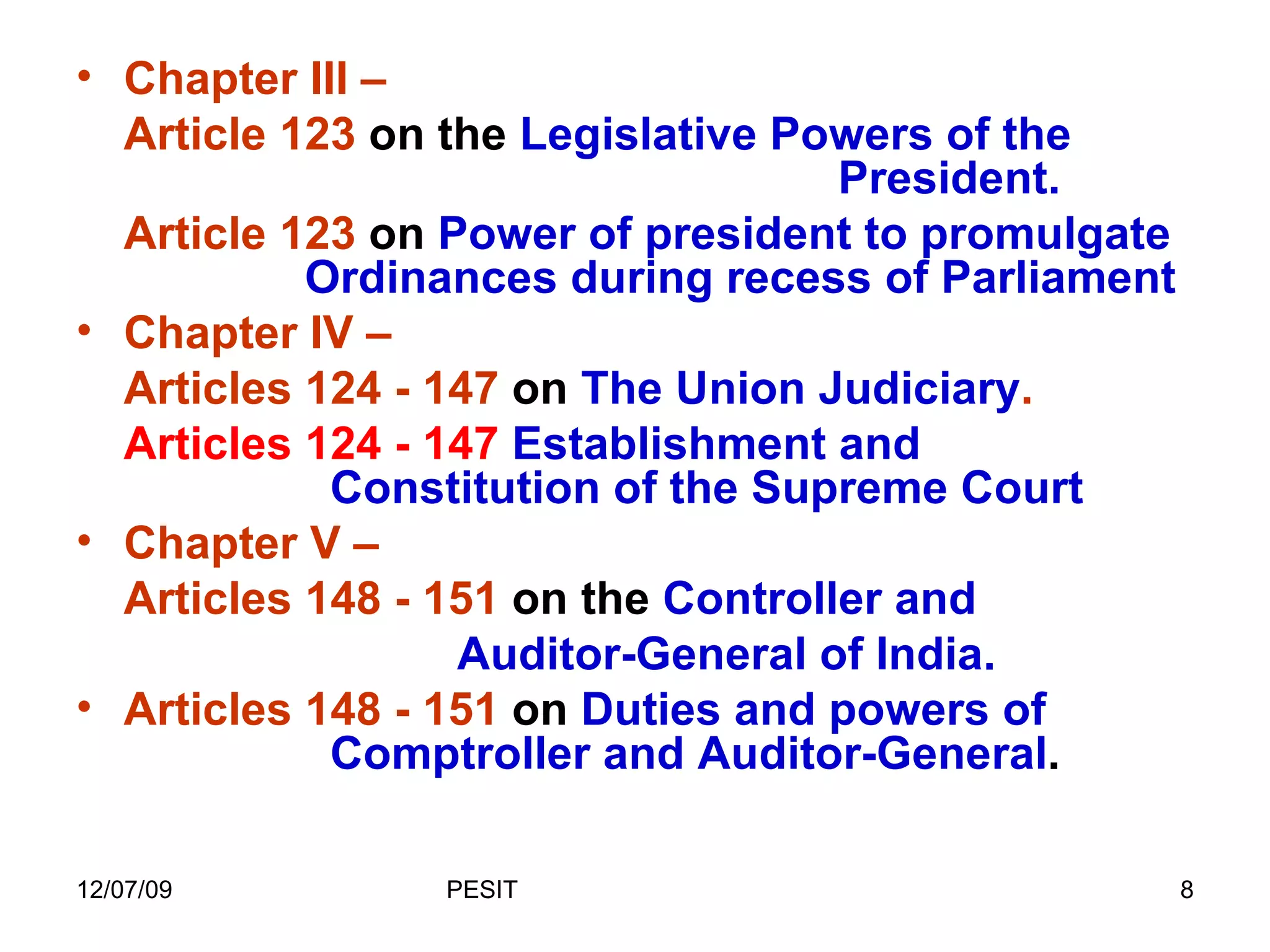 Class1 Preamble And List Of Articles | PPT