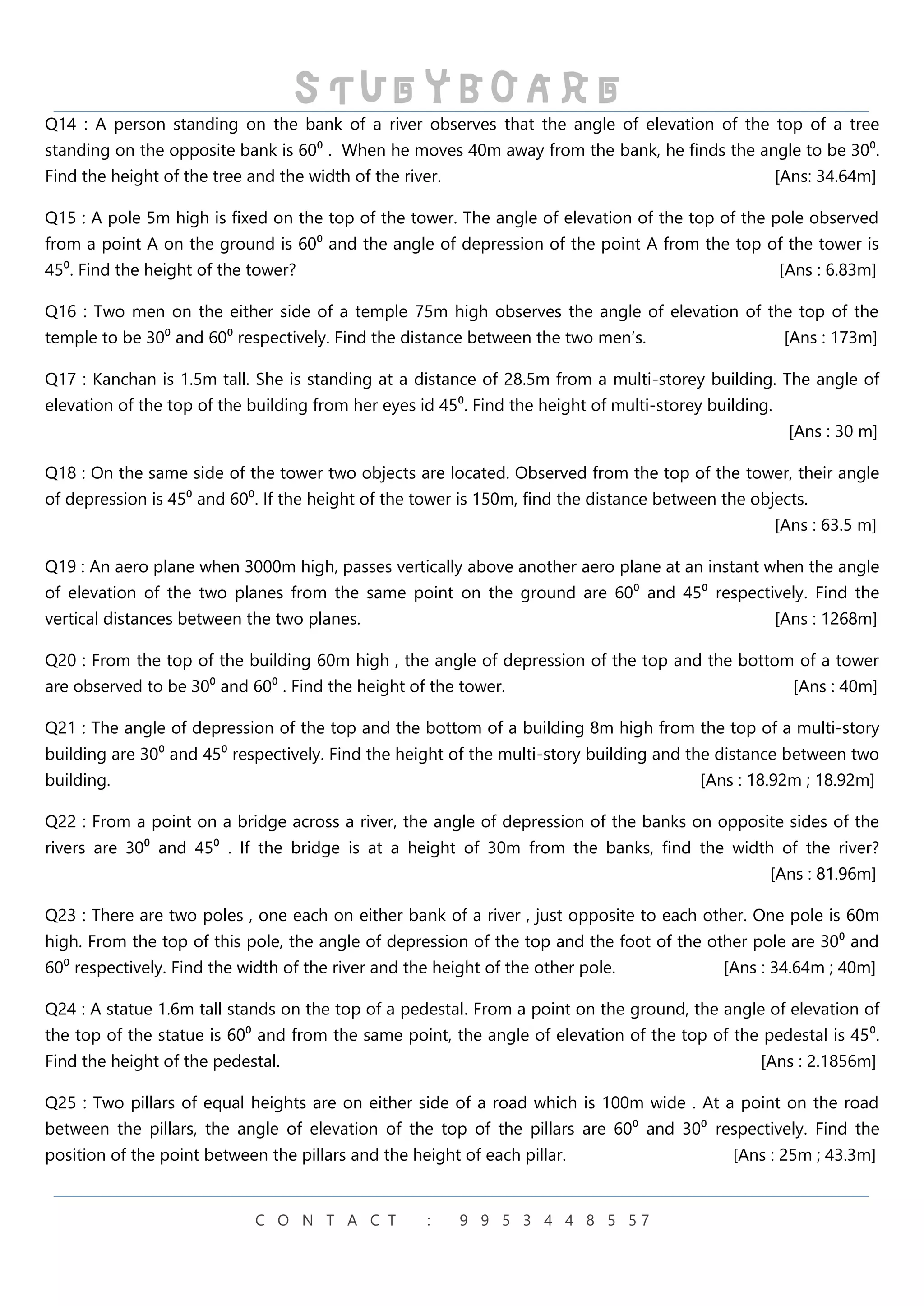 Application Of Trigonometry Pdf