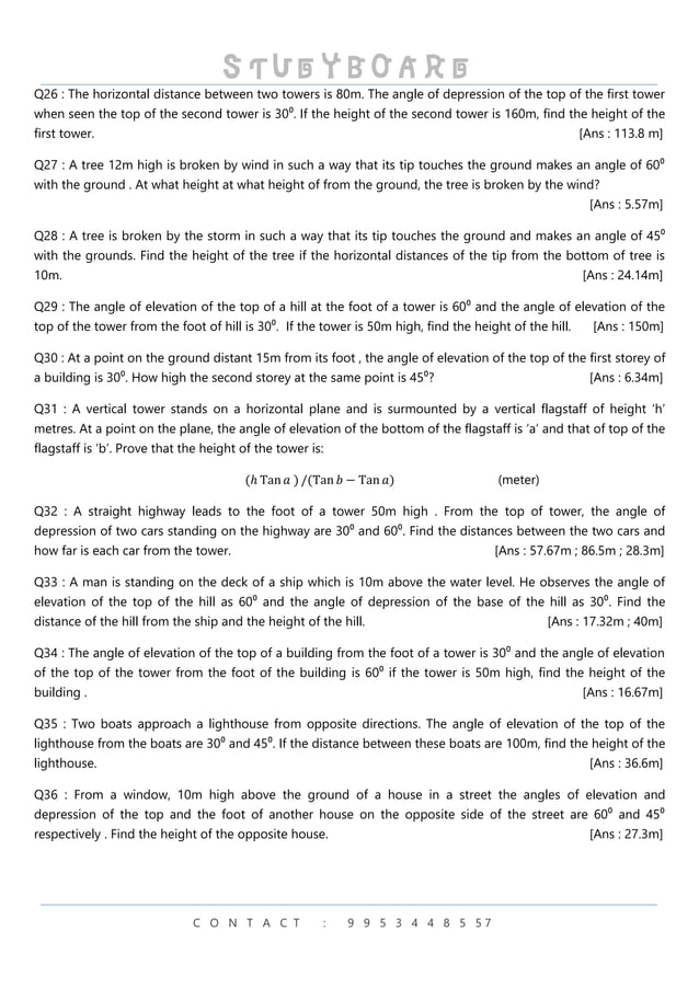 Application Of Trigonometry Pdf