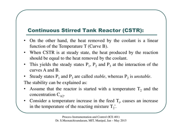 Class 10 Mathematical Modeling Of Continuous Stirred Tank Reactor Systems Cstr Pdf