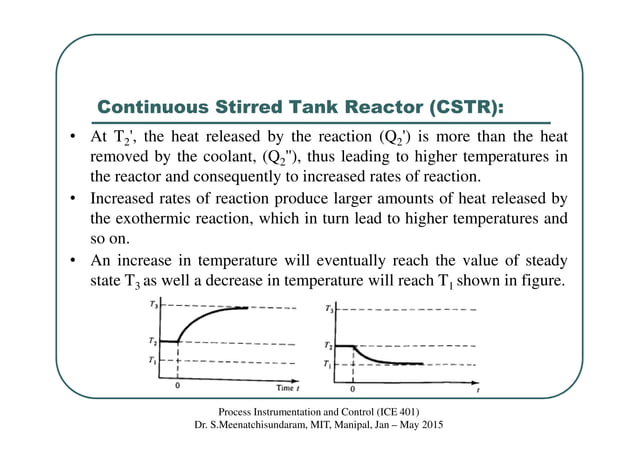 Class 10 Mathematical Modeling Of Continuous Stirred Tank Reactor Systems Cstr Pdf