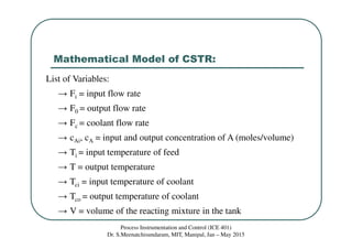 Class 10 mathematical modeling of continuous stirred tank reactor ...