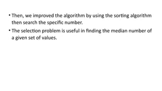 Class 10 - Median Selection - Partitioning Algorithm.pptx