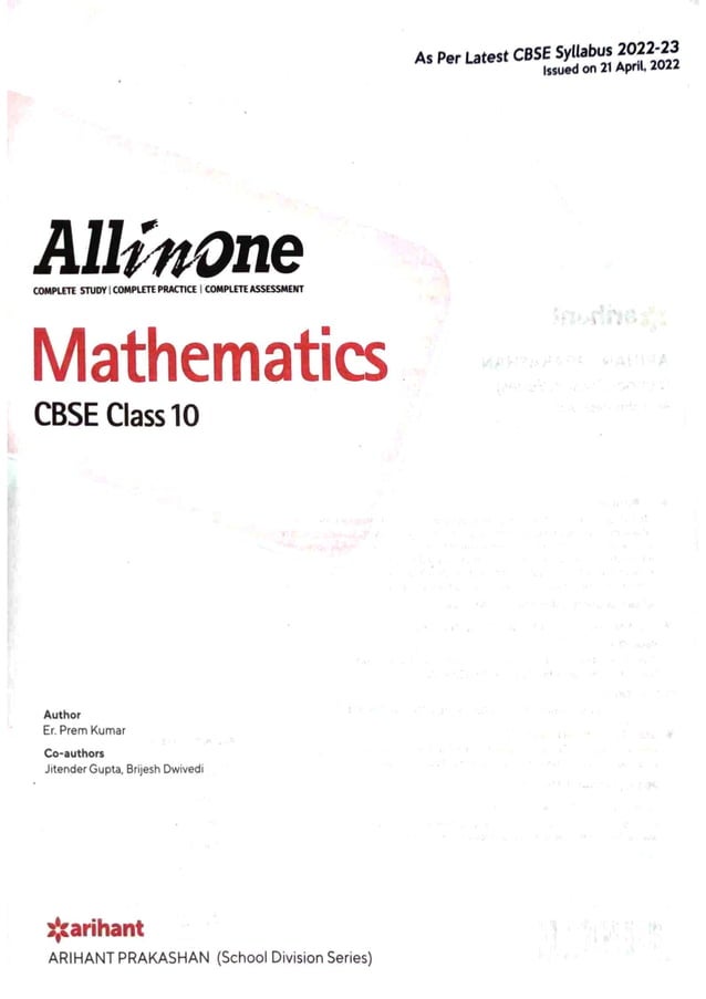 Arihant Class 10 All in One Maths full pdf | PDF