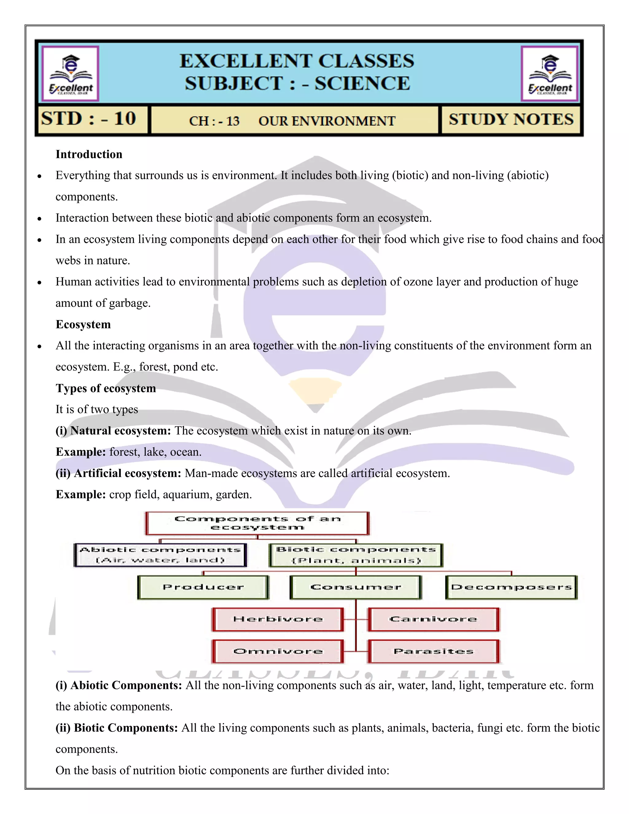 Class 10 Ch 12 Our environment Notes Ex.pdf