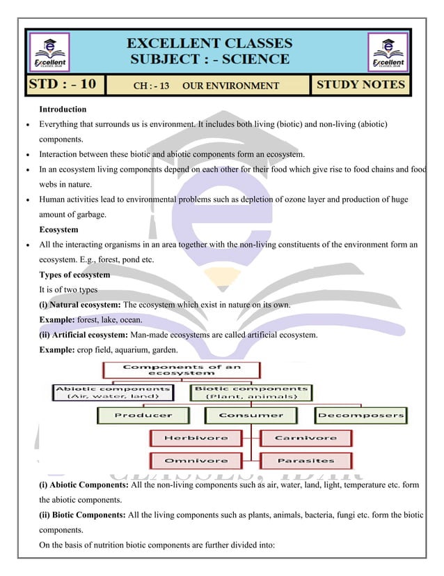 Class 10 Ch 12 Our environment Notes Ex.pdf