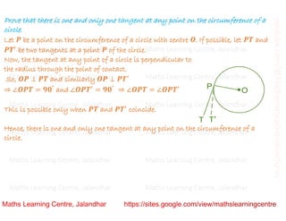 Class 10_Chapter 10_Circles (Tangents and basic theorems) Lecture 1 | PDF | Physics | Science