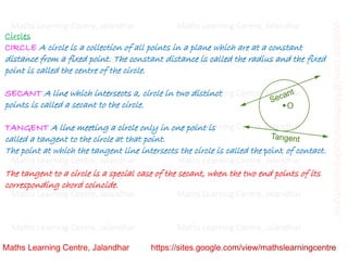 Class 10_Chapter 10_Circles (Tangents and basic theorems) Lecture 1 | PDF | Physics | Science