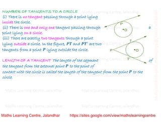 Class 10_Chapter 10_Circles (Tangents and basic theorems) Lecture 1 | PDF | Physics | Science