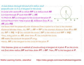 Class 10_Chapter 10_Circles (Tangents and basic theorems) Lecture 1 ...