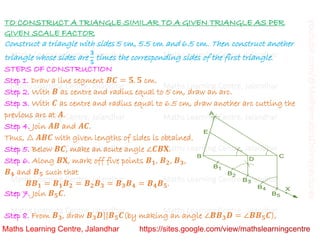 Class 10_Chapter 11_Constructions (Construct triangles with sides of given ratio) Lecture 1 | PPT