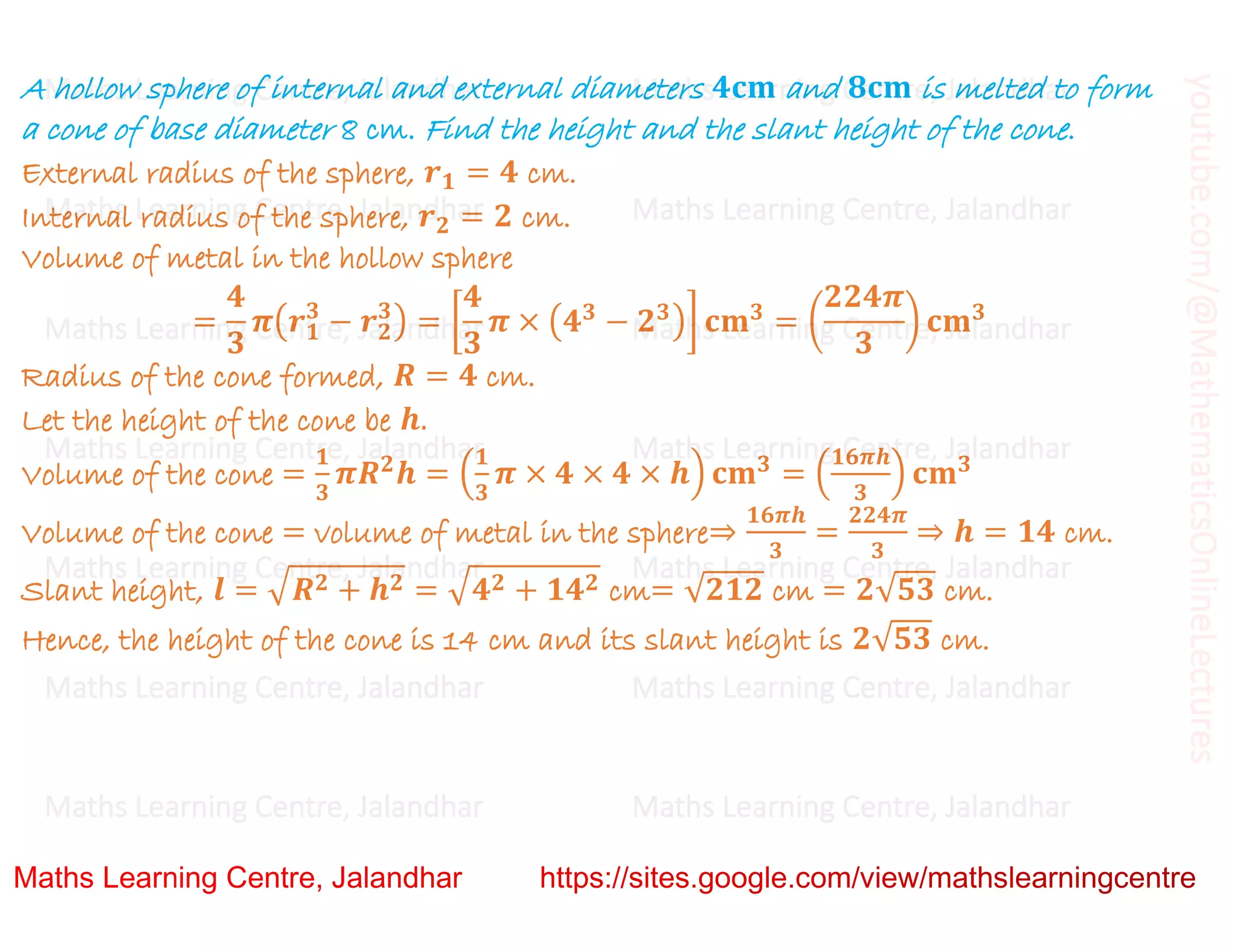 Class 10_Chapter 13_Volume and surface area of solids (conversion of ...