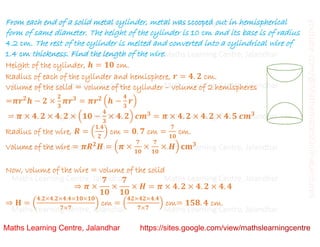 Class 10_Chapter 13_Volume and surface area of solids (conversion of ...