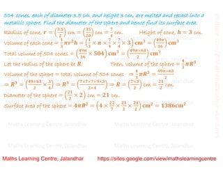 Class 10_Chapter 13_Volume and surface area of solids (conversion of ...