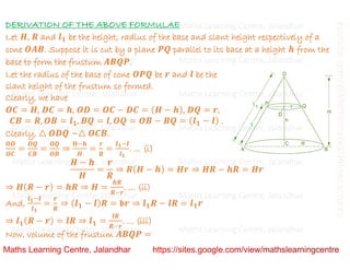 Class 10_Chapter 13_Volume and surface area of solids (Frustrum of the ...