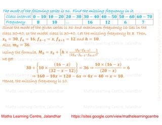 Class 10_Chapter 14_Statistics (Median and mode of grouped data) Lecture 2 | PPT