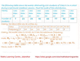 Class 10_Chapter 14_Statistics (Median and mode of grouped data) Lecture 2 | PPT