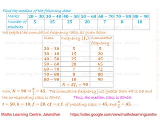 Class 10_Chapter 14_Statistics (Median and mode of grouped data) Lecture 2 | PPT