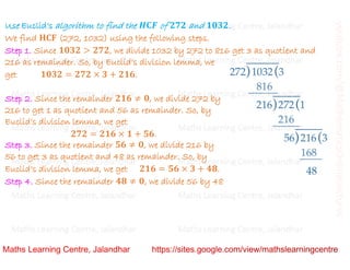 Class 10 _ Chapter 1_ Real Numbers (Euclid's Division Lemma and Algorithm, HCF)_Lecture 1 | PDF