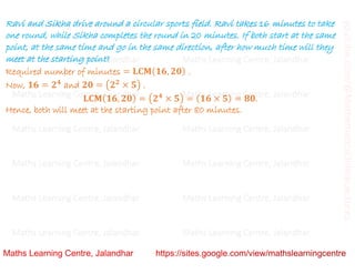Class 10 _ Chapter 1_ Real Numbers (Prime Factorization, LCM and HCF)_Lecture 2 | PPT