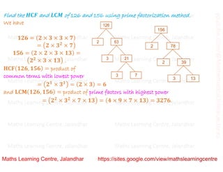 Class 10 _ Chapter 1_ Real Numbers (Prime Factorization, LCM and HCF ...