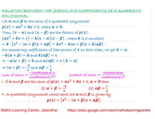 Class 10 _ Chapter 2_ Polynomals (Division Algorithm for Polynomials)_Lecture 2 | PPT | Free ...