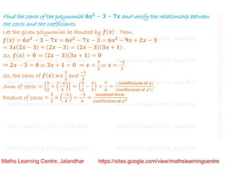 Class 10 _ Chapter 2_ Polynomals (Division Algorithm for Polynomials)_Lecture 2 | PPT