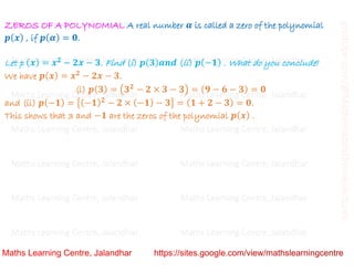 Class 10 _ Chapter 2_ Polynomals (Division Algorithm for Polynomials)_Lecture 2 | PPT