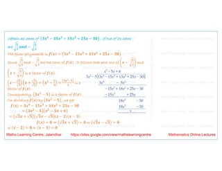 Class 10 _ Chapter 2_ Polynomals (Graphs of Polynomials and ...
