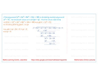 Class 10 _ Chapter 2_ Polynomals (Graphs of Polynomials and ...