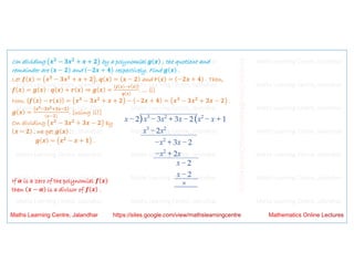 Class 10 _ Chapter 2_ Polynomals (Graphs of Polynomials and ...